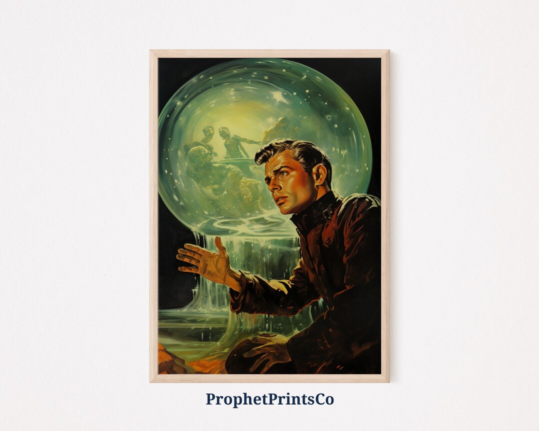 Vintage Horror Art Print | Pulp Art Painting Wall Art | Retro Horror ...