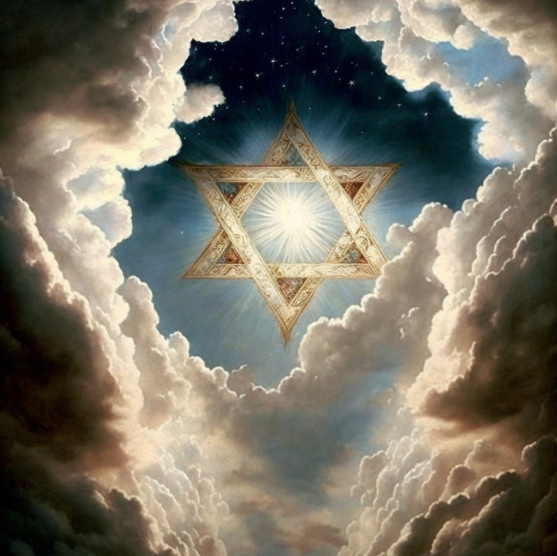 Jewish Vintage Poster Print Star of David Wall Art Hanukkah Gift Modern ...