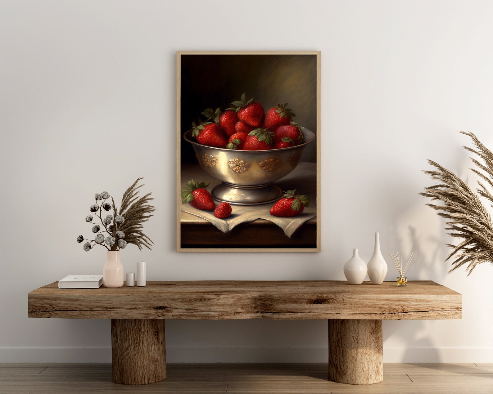 Vintage Strawberry Poster Print | Fruit Still Life Wall Art | Aesthetic ...