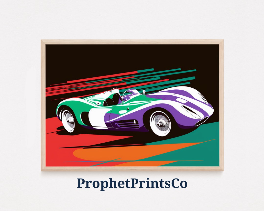 Classic Car Poster Print | Race Car Garage Wall Art | Inspired by ...