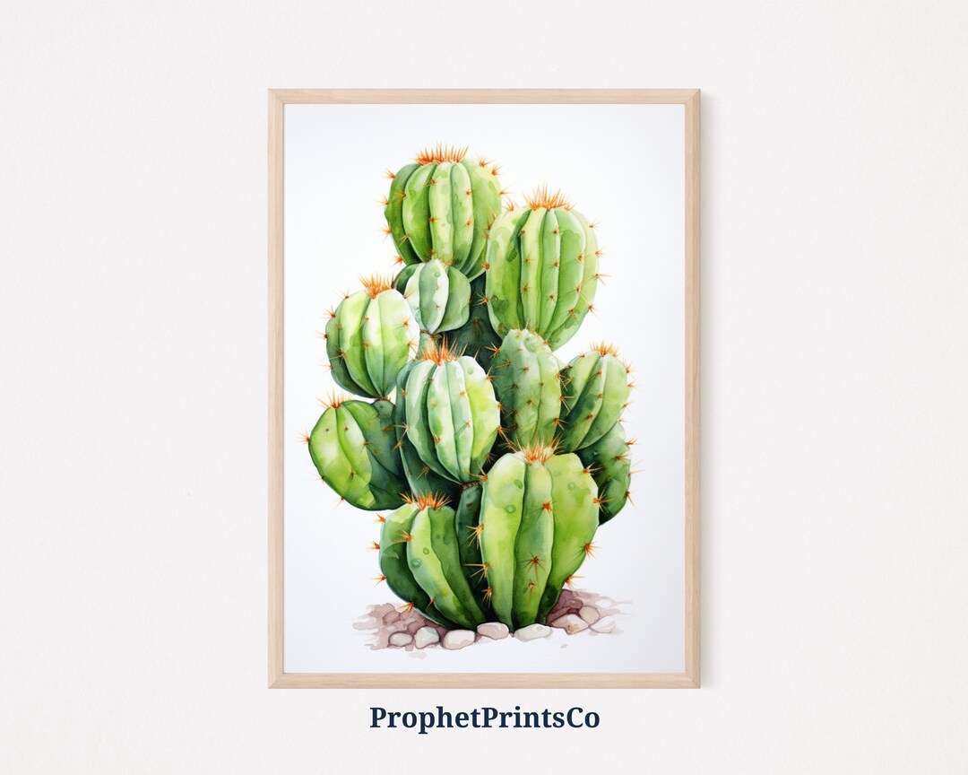 Watercolor Cactus Print | Plant Poster | Southwestern Green Art ...