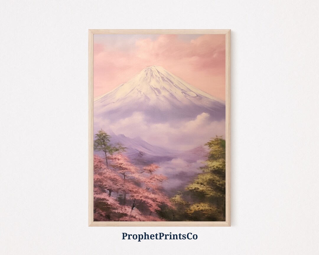 Soft Tonal Mount Fuji Oil Painting | Japanese Wall Art | Fuji Poster ...