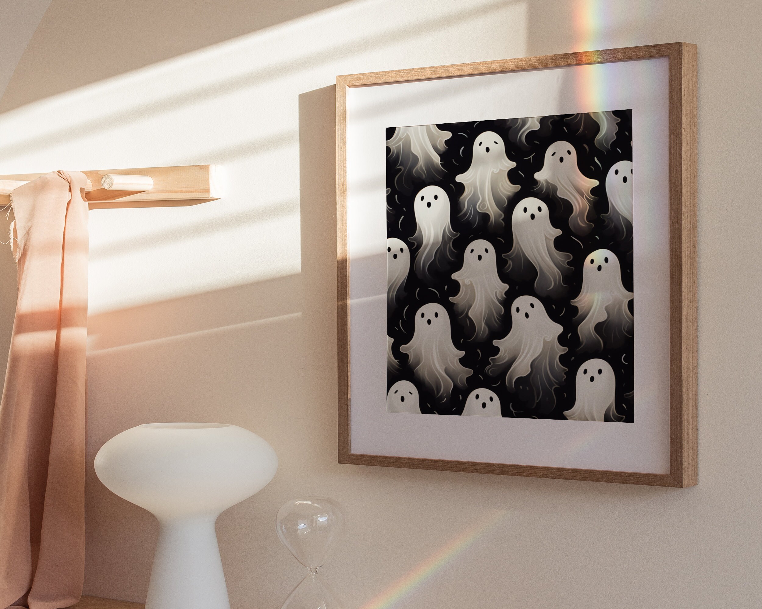 Minimal Ghost Print Aesthetic Printable Halloween Poster Halloween Wall ...