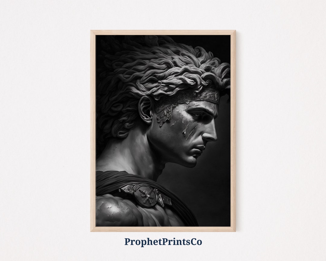 Monochrome Alexander the Great Poster Print | Ancient Greek Wall Art ...