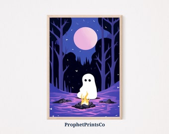Halloween Decor Ghost Print Ghost Wall Art Spooky Halloween Decor Cute ...