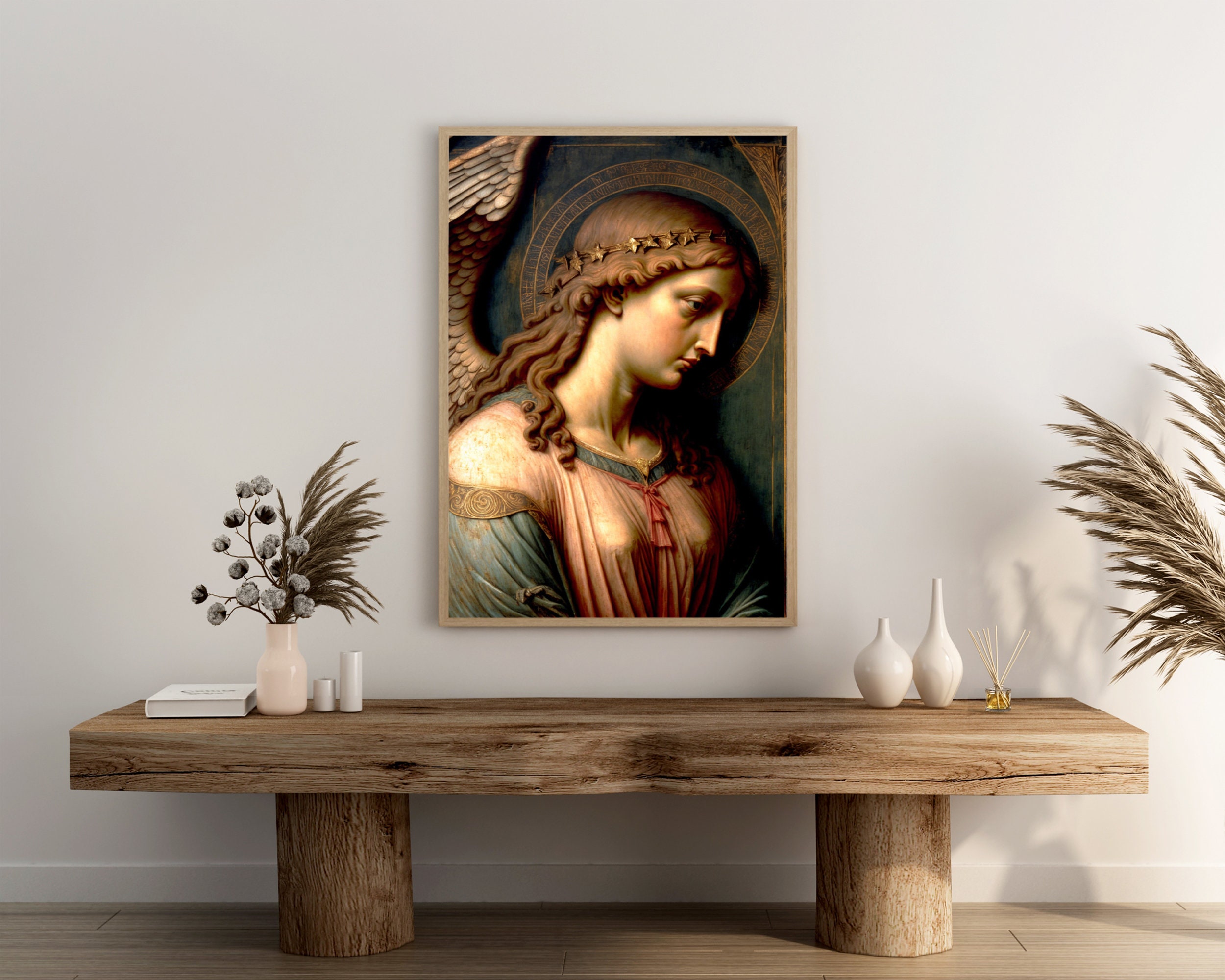 Vintage Angel Painting Poster Print | Catholic Religious Wall Art ...