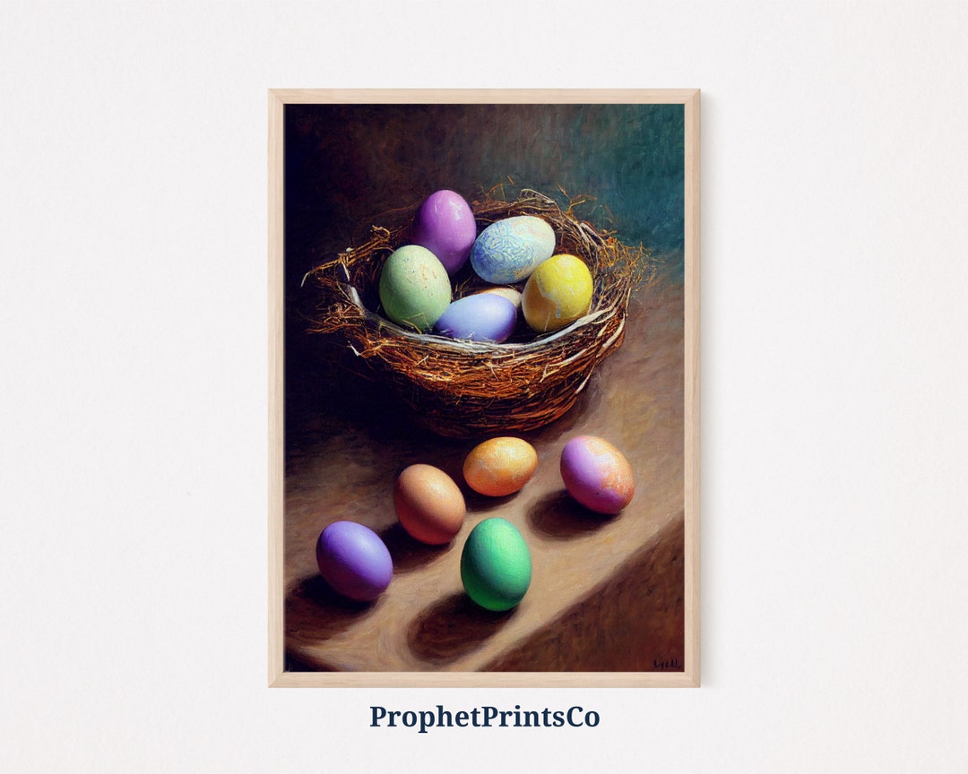 Vintage Easter Eggs Poster Print | Easter Egg Wall Art | Colorful ...