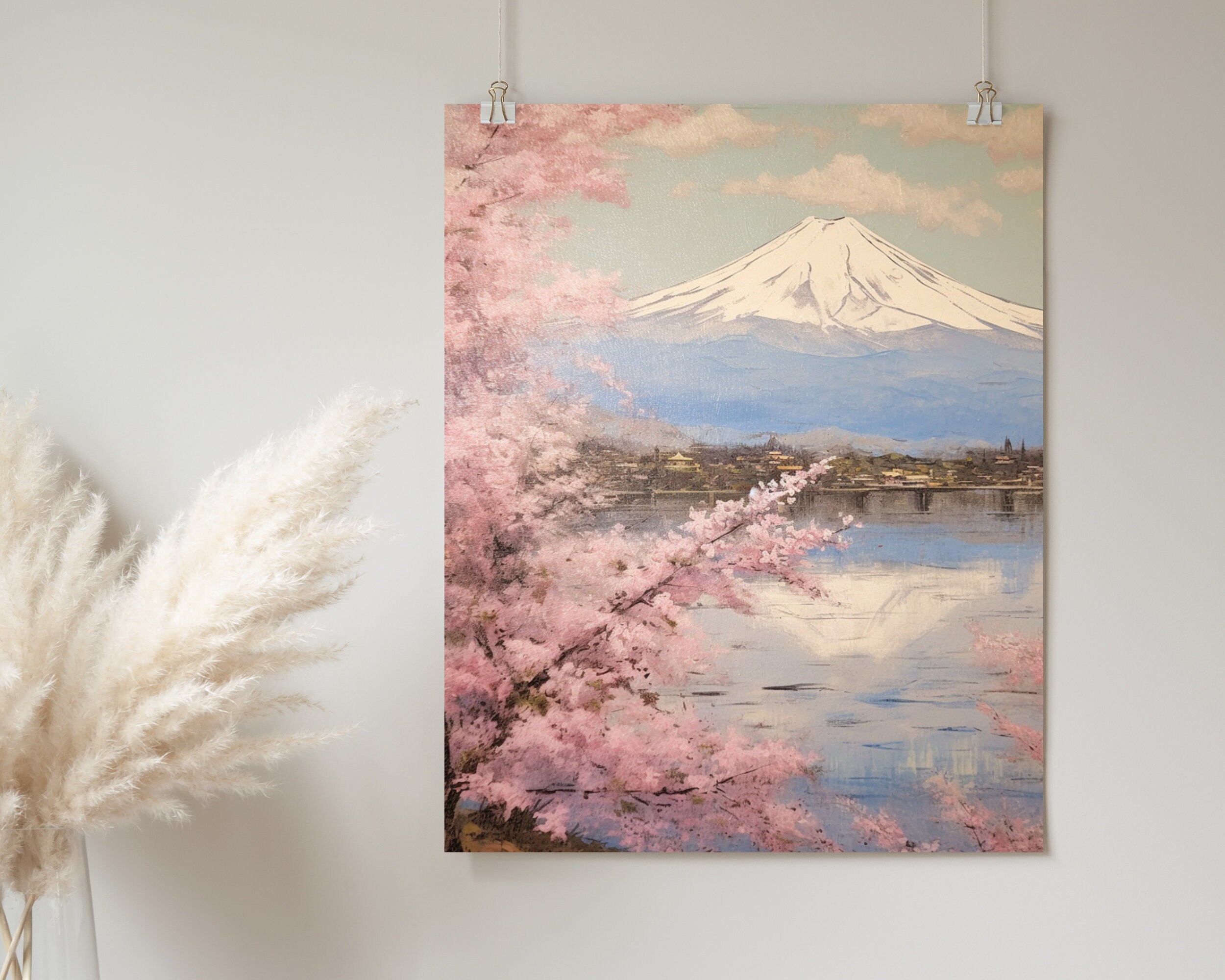 Soft Tonal Mount Fuji Oil Painting | Japanese Wall Art | Fuji Poster ...