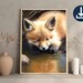 Baby Fox Poster Print Fox Nursery Wall Art Fox Lover Gift Cute Woodland ...