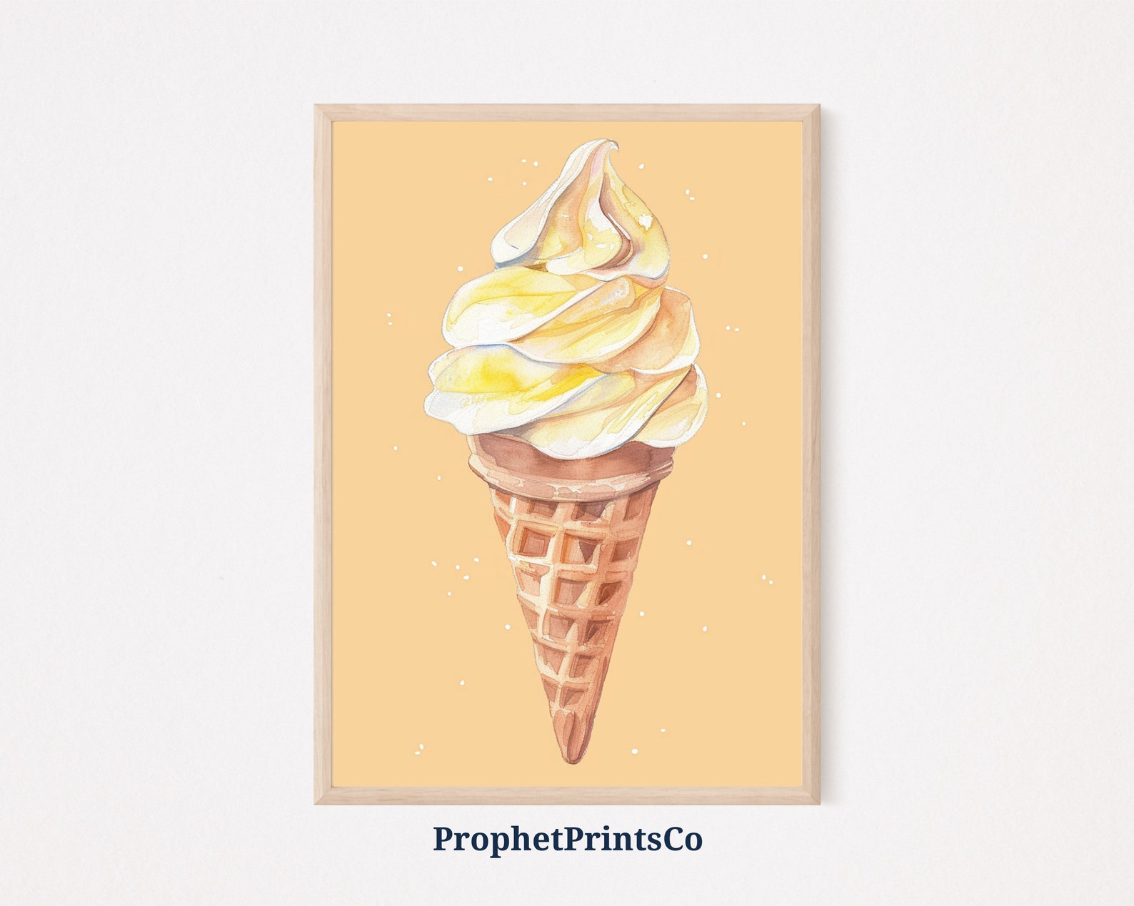 Set of 4 Retro Ice Cream Art Prints | Vintage Dessert Wall Art | Sweet ...