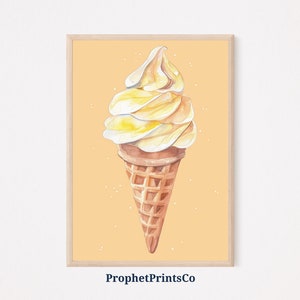 Set of 4 Retro Ice Cream Art Prints | Vintage Dessert Wall Art | Sweet ...