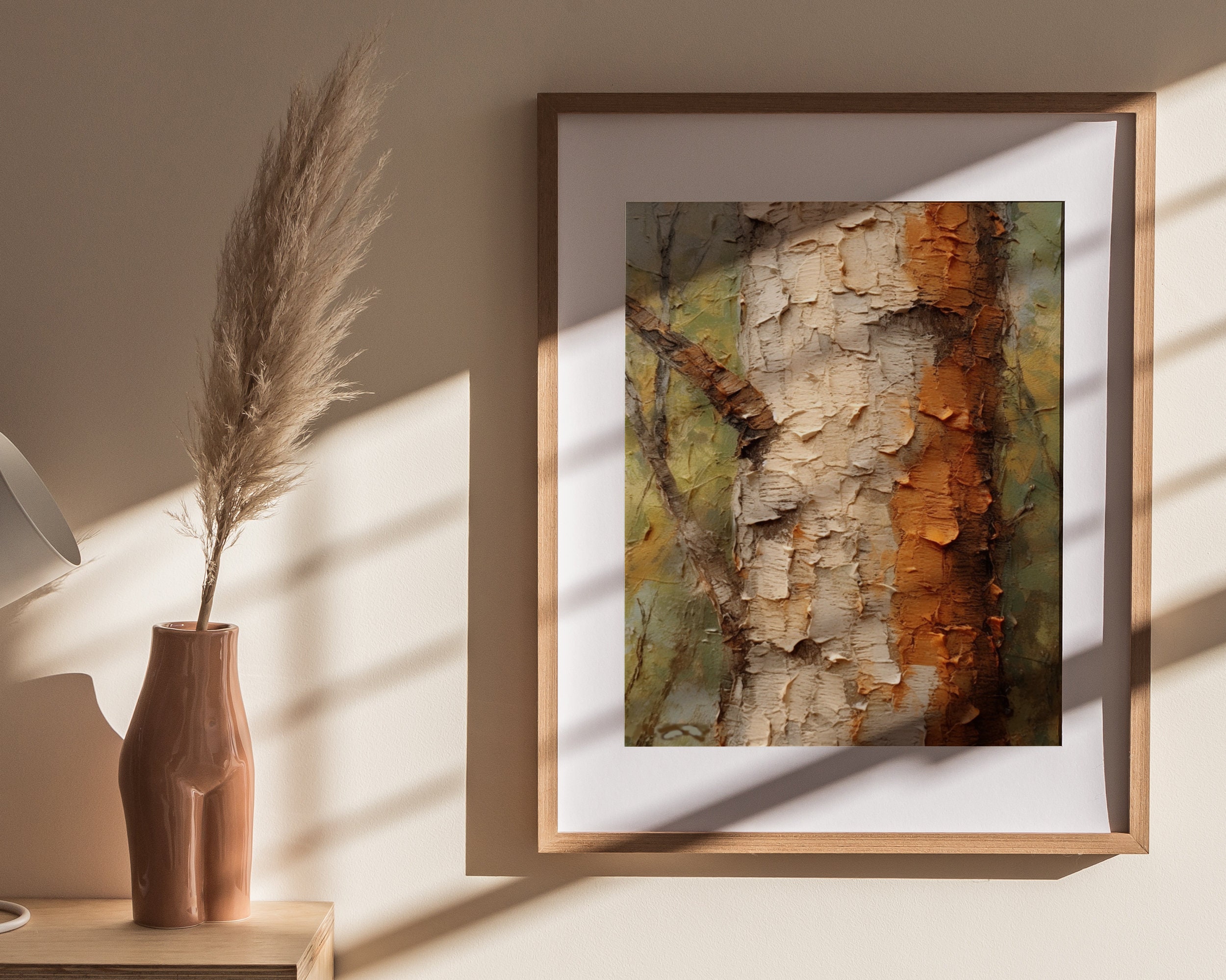 Tree Bark Oil Painting Print | Nature Wall Art | Birch Wood Wall Art ...