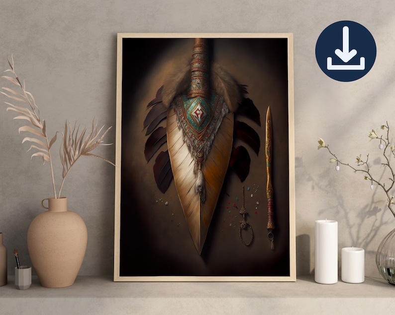 Arrowhead Painting Poster Print Native American Wall Art Tribal Ancient ...