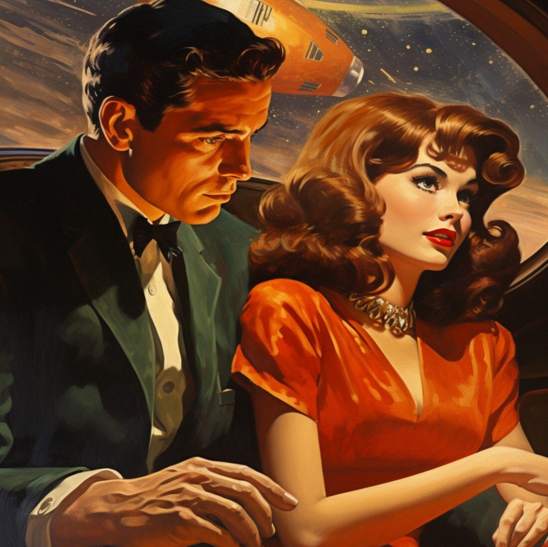 Vintage Horror Art Print | Pulp Art Painting Wall Art | Retro Horror ...