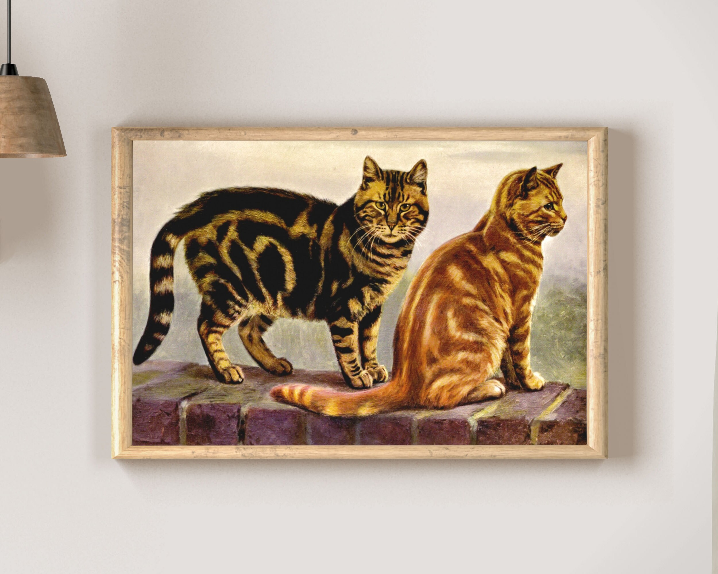 Vintage Kitten Poster Print | Kitten Painting Wall Art | Cat Lover Gift ...