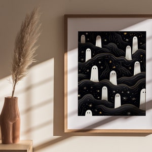 Minimal Ghost Print | Aesthetic Printable Halloween Poster | Halloween ...