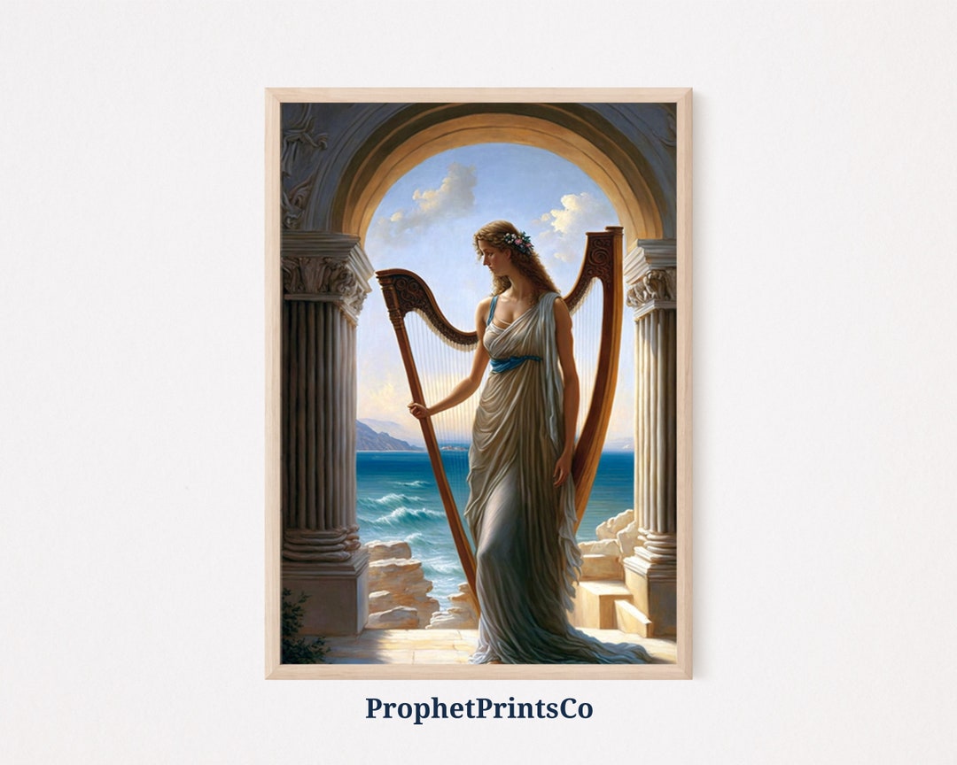 Greek Harp Poster Print | Lyre Harp Wall Art | Music Lover Gift ...