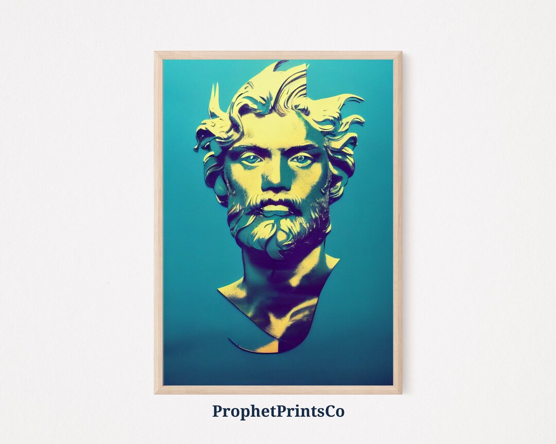 DIGITIAL DOWNLOAD Poseidon Painting Poster Print | Greek Mythology Wall ...