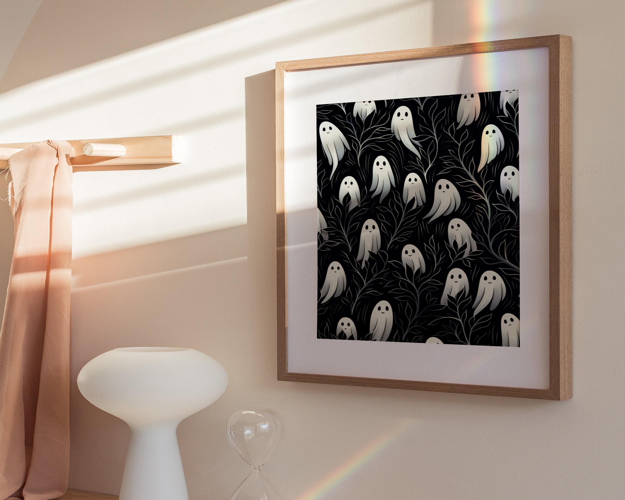 Minimal Ghost Print Aesthetic Printable Halloween Poster Halloween Wall ...