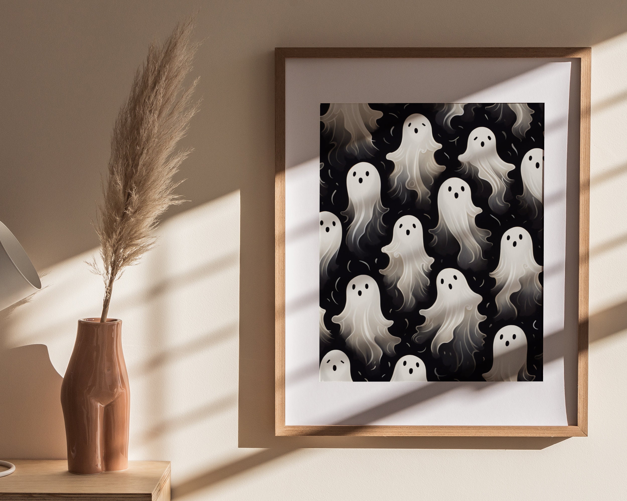 Minimal Ghost Print Aesthetic Printable Halloween Poster Halloween Wall ...