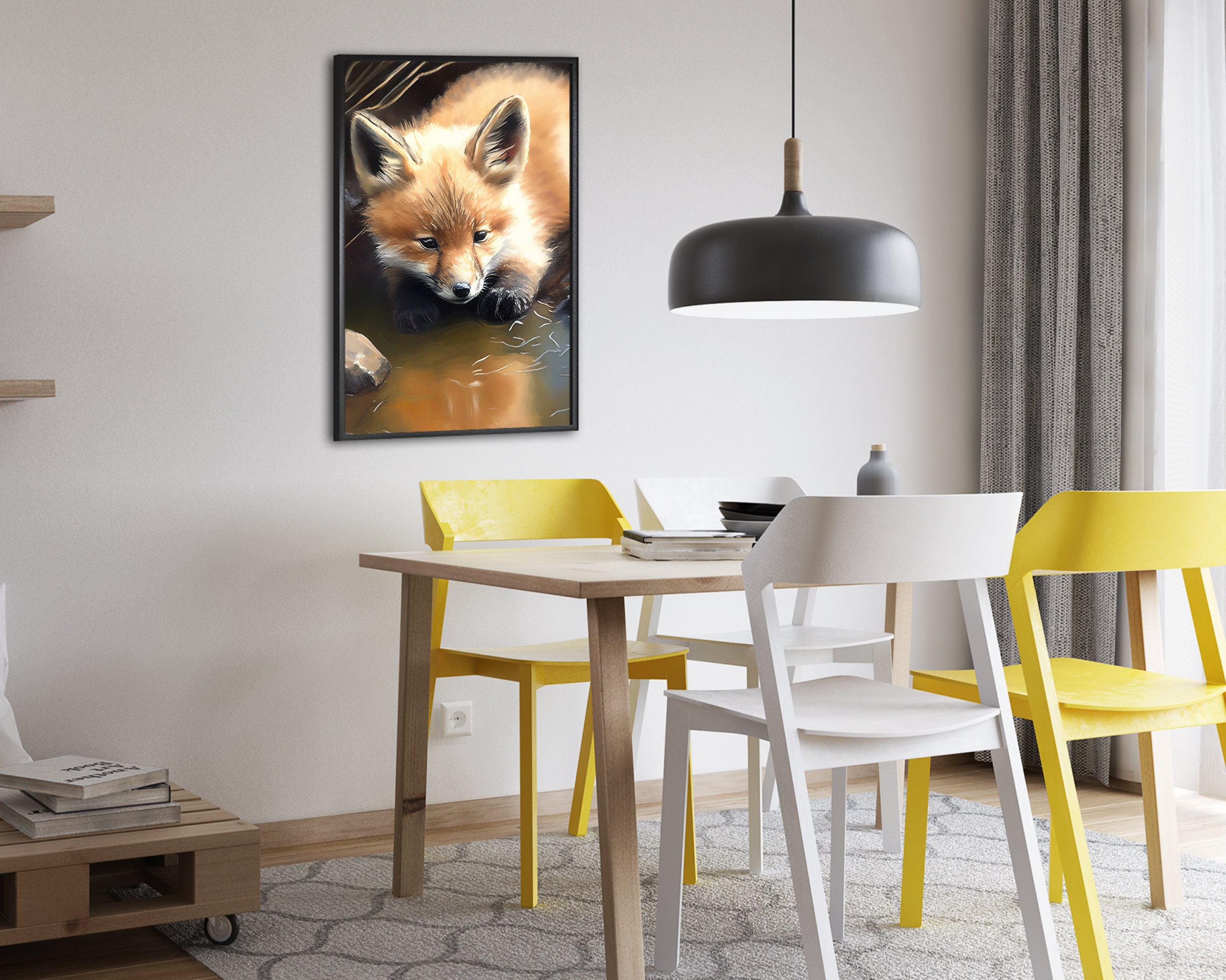 Baby Fox Poster Print Fox Nursery Wall Art Fox Lover Gift Cute Woodland ...