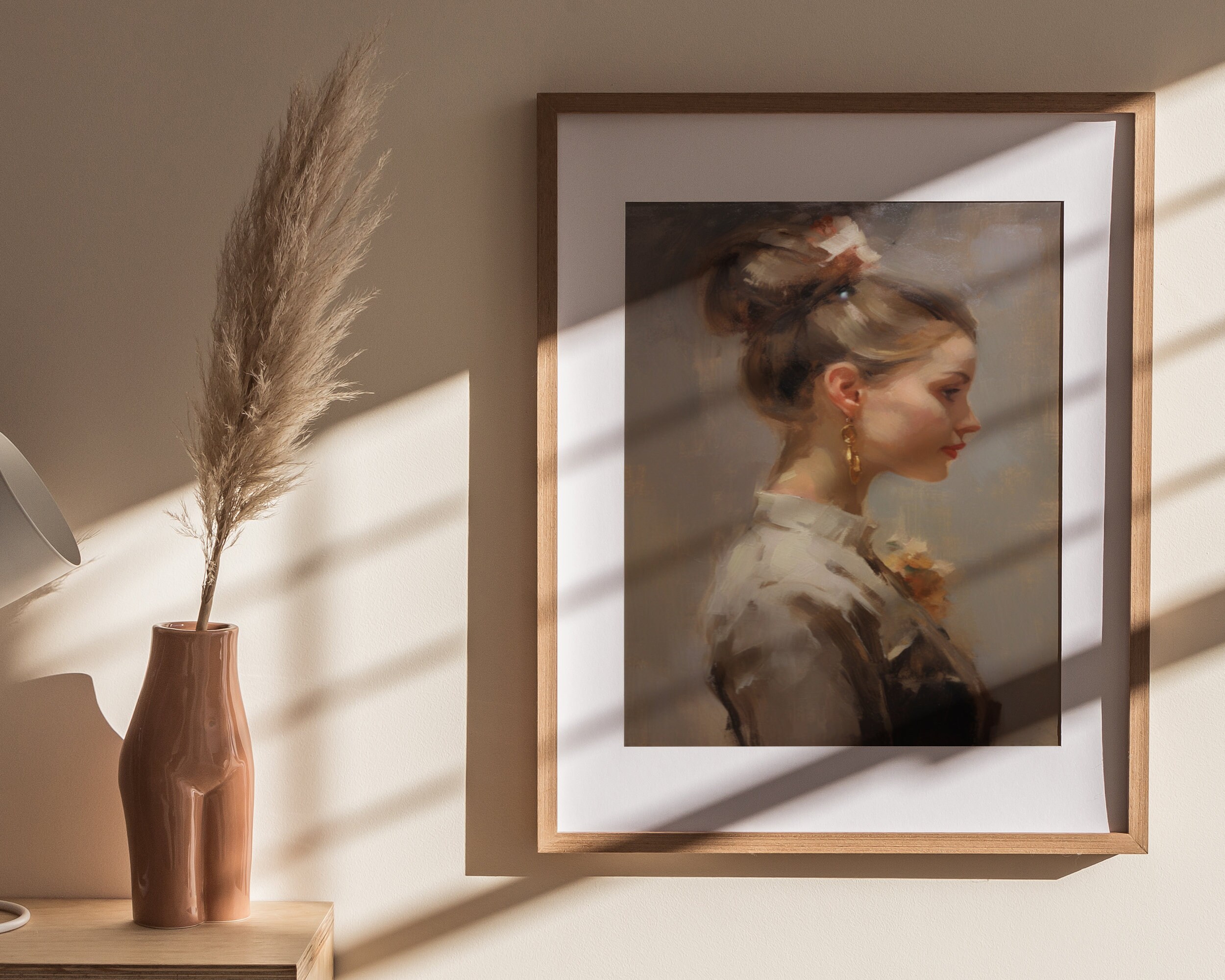 Soft Tonal Woman Portrait Oil Painting | Modernism Wall Art | Antique ...