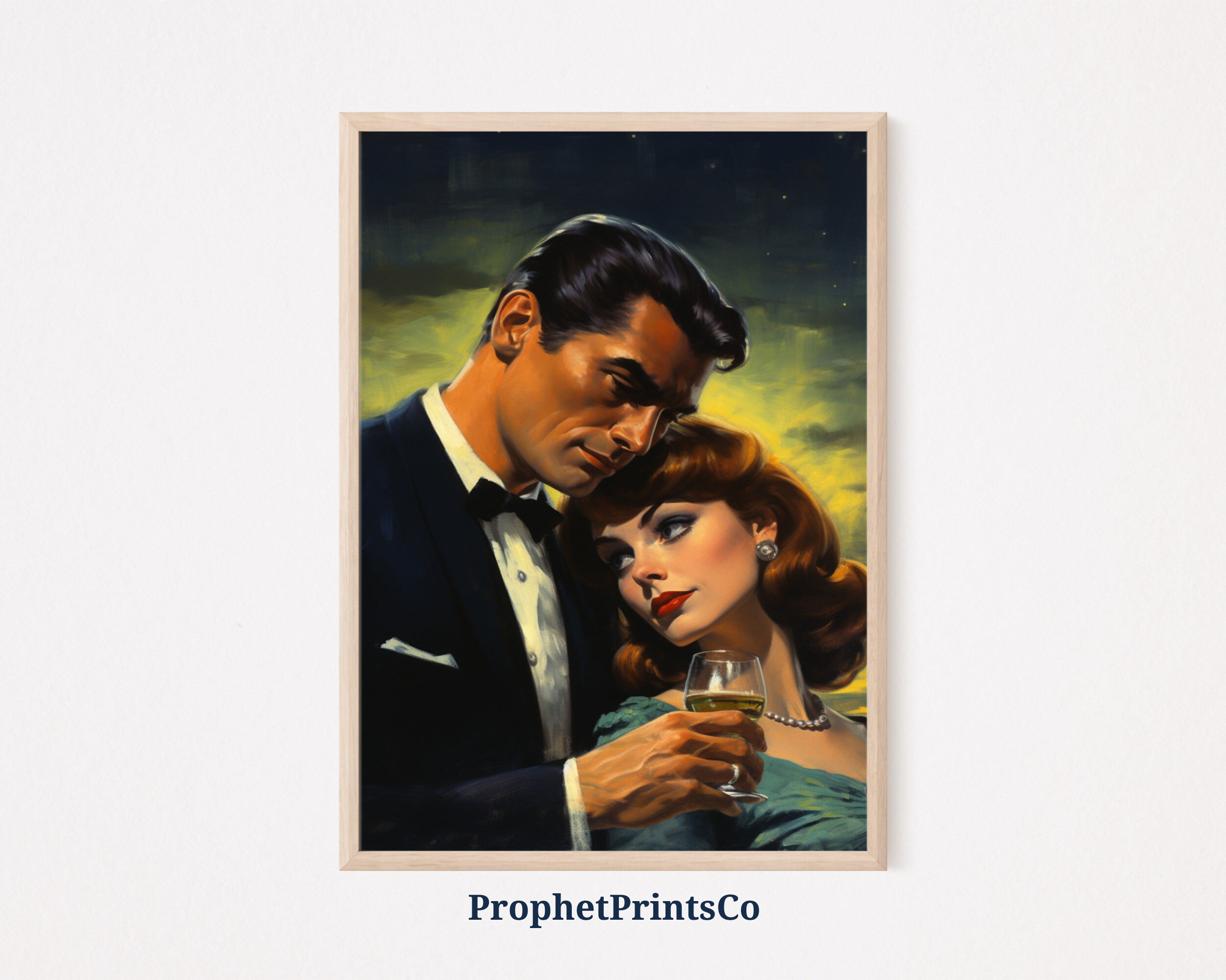 Vintage Horror Art Print | Pulp Art Painting Wall Art | Retro Horror ...