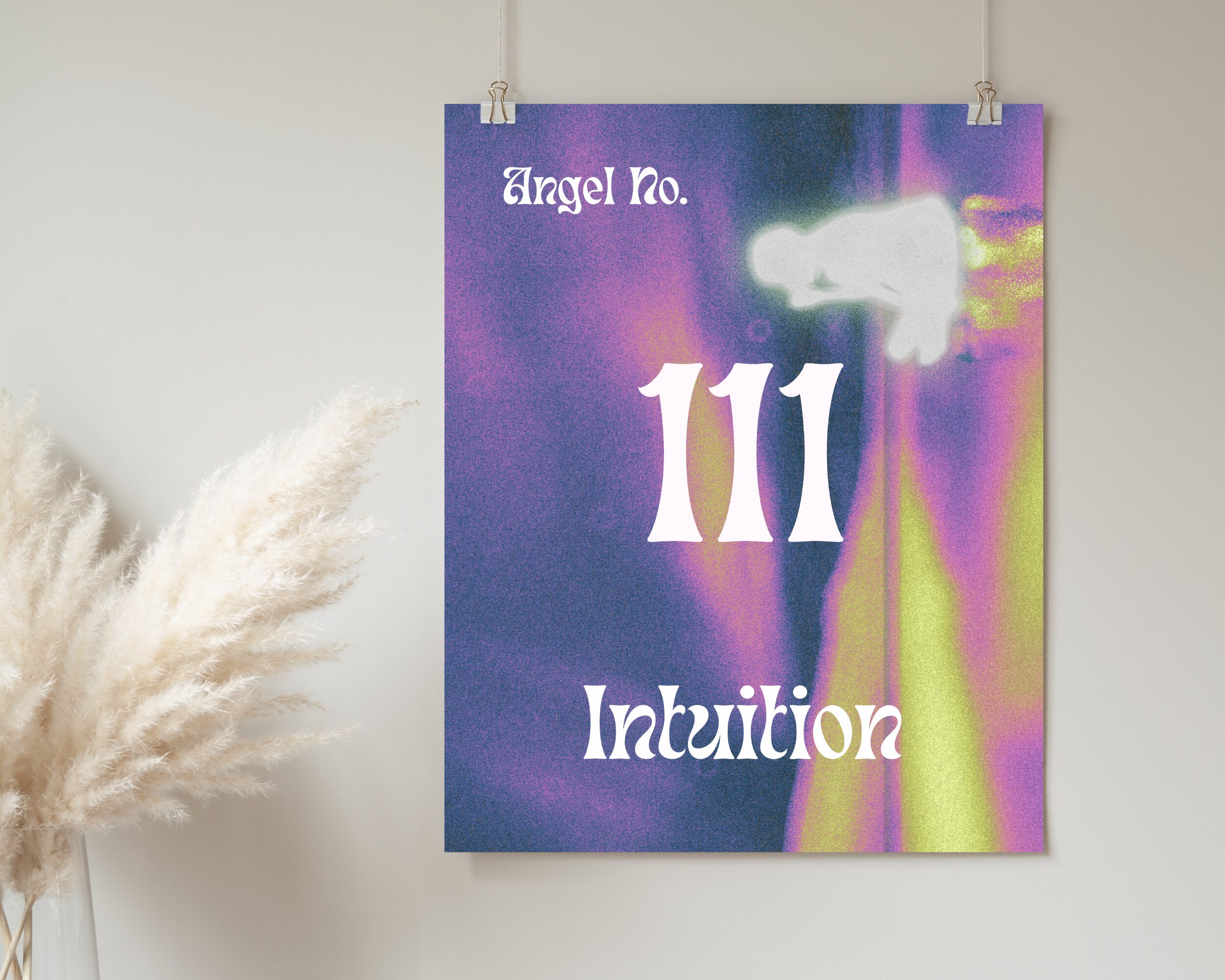 Angel Number 111 Poster Print | Positive Aura Wall Art | Colorful Cute ...