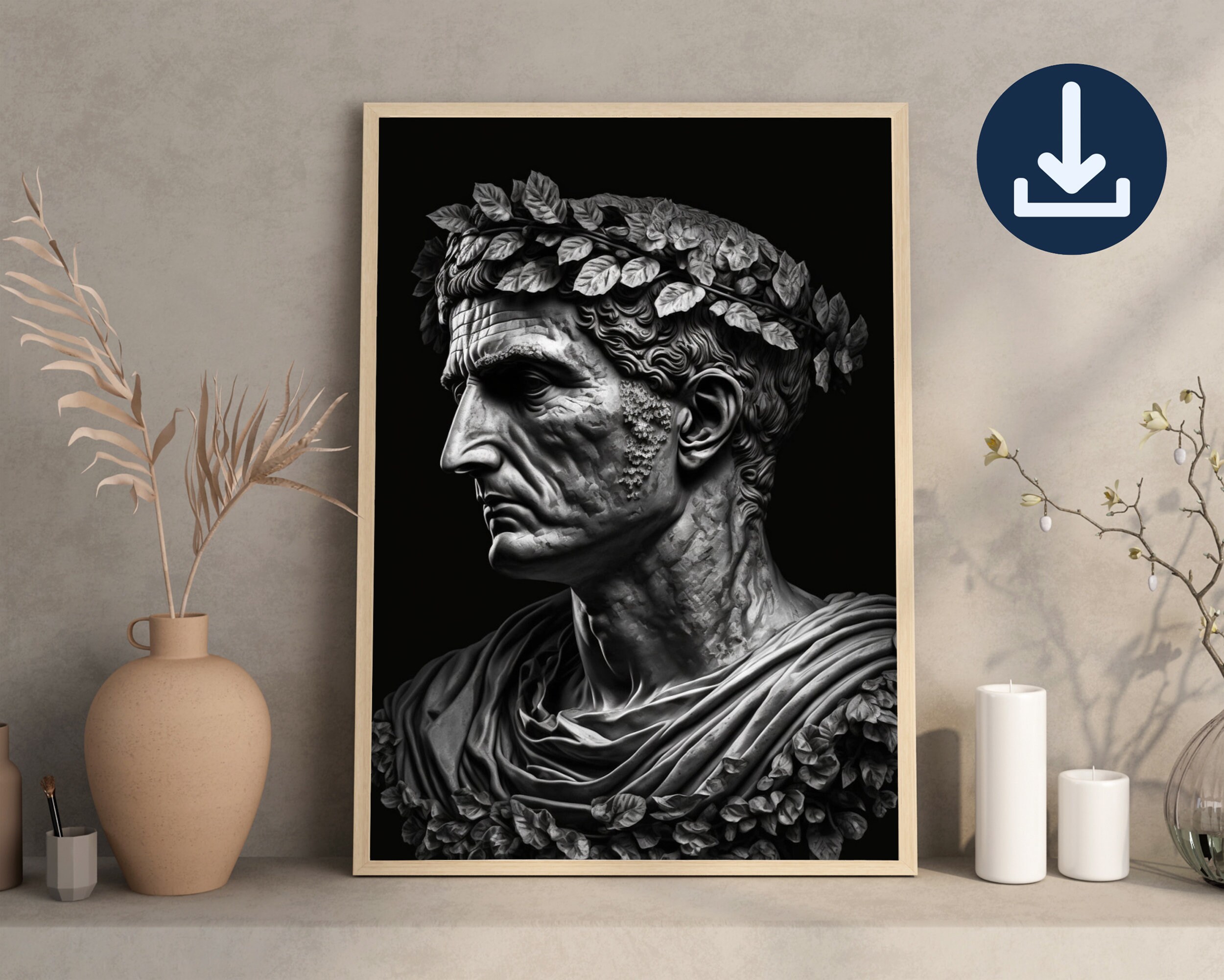 Julius Caesar Poster Print Roman Emperor Wall Art Ancient Rome Gift ...