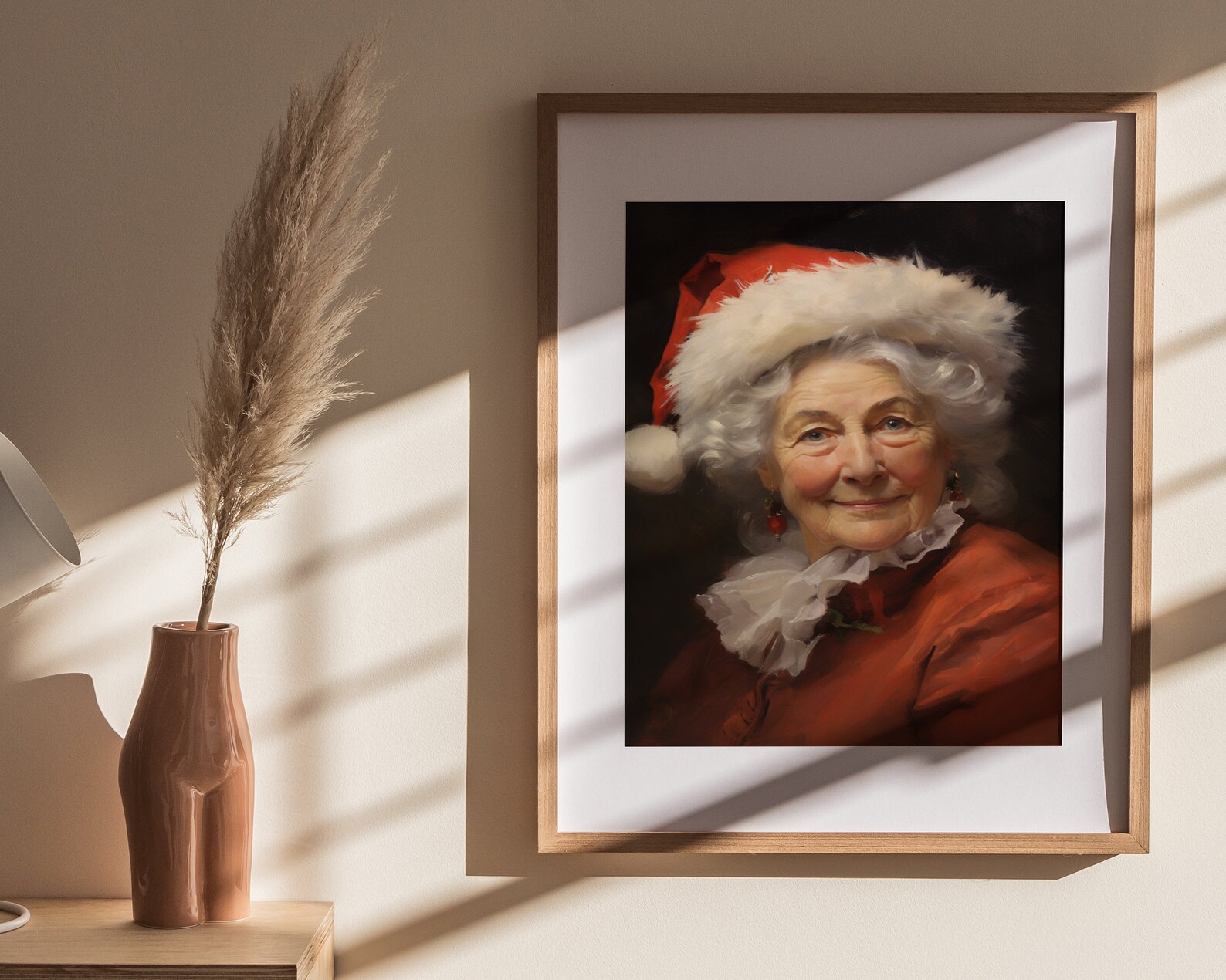 Vintage Mrs Claus Print | Winter Wall Art | Santa Print | Christmas Oil ...