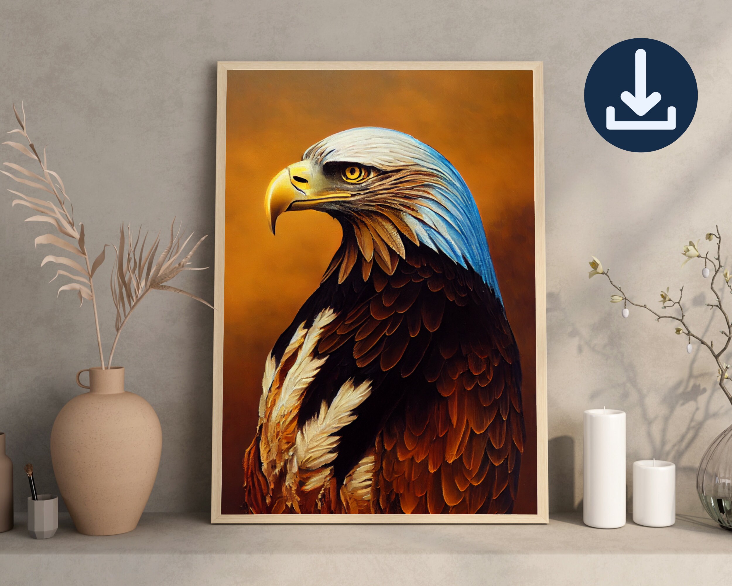 Bald Eagle Oil Painting Poster Print | Native Wall Art | Eagle Lover ...