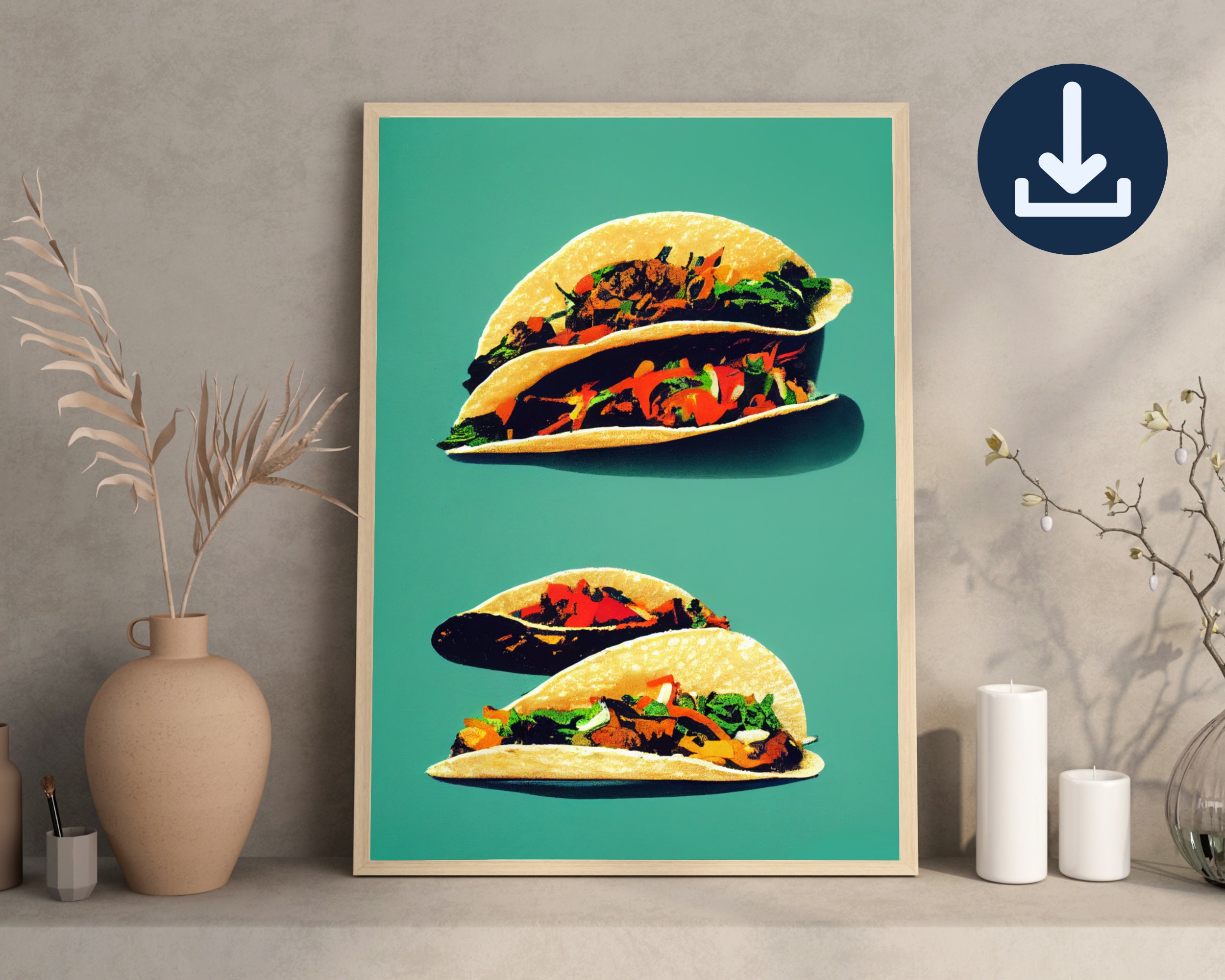 SET OF 2 Original Taco Poster Prints Mexican & Hispanic Wall Art Taco ...