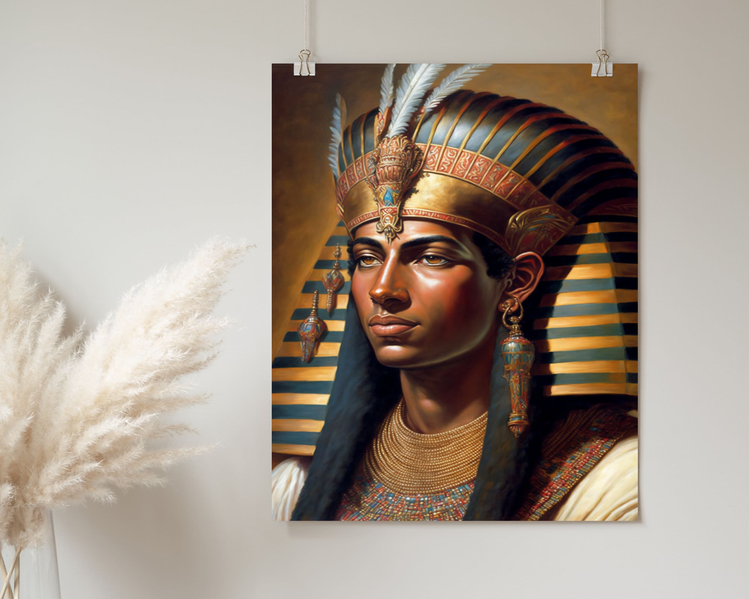 Egyptian Pharaoh Poster Print Tutankhamun Wall Art Egypt Lover Gift Oil ...