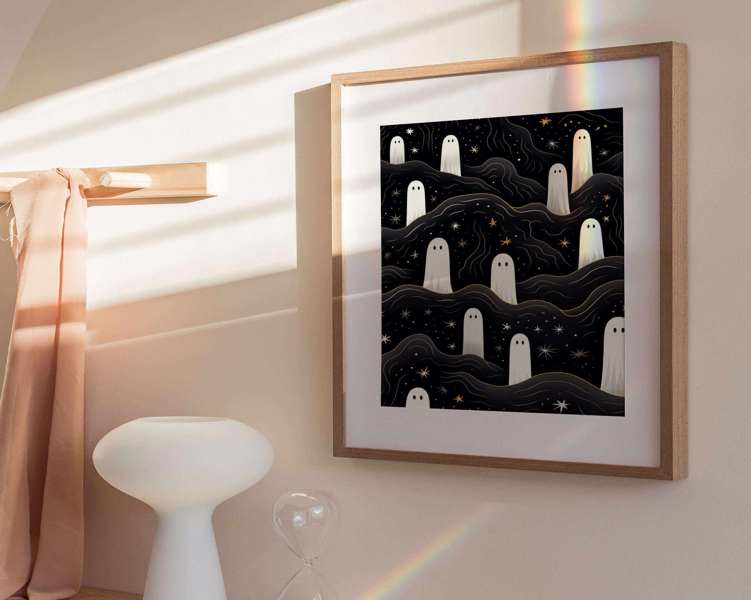 Minimal Ghost Print Aesthetic Printable Halloween Poster Halloween Wall ...