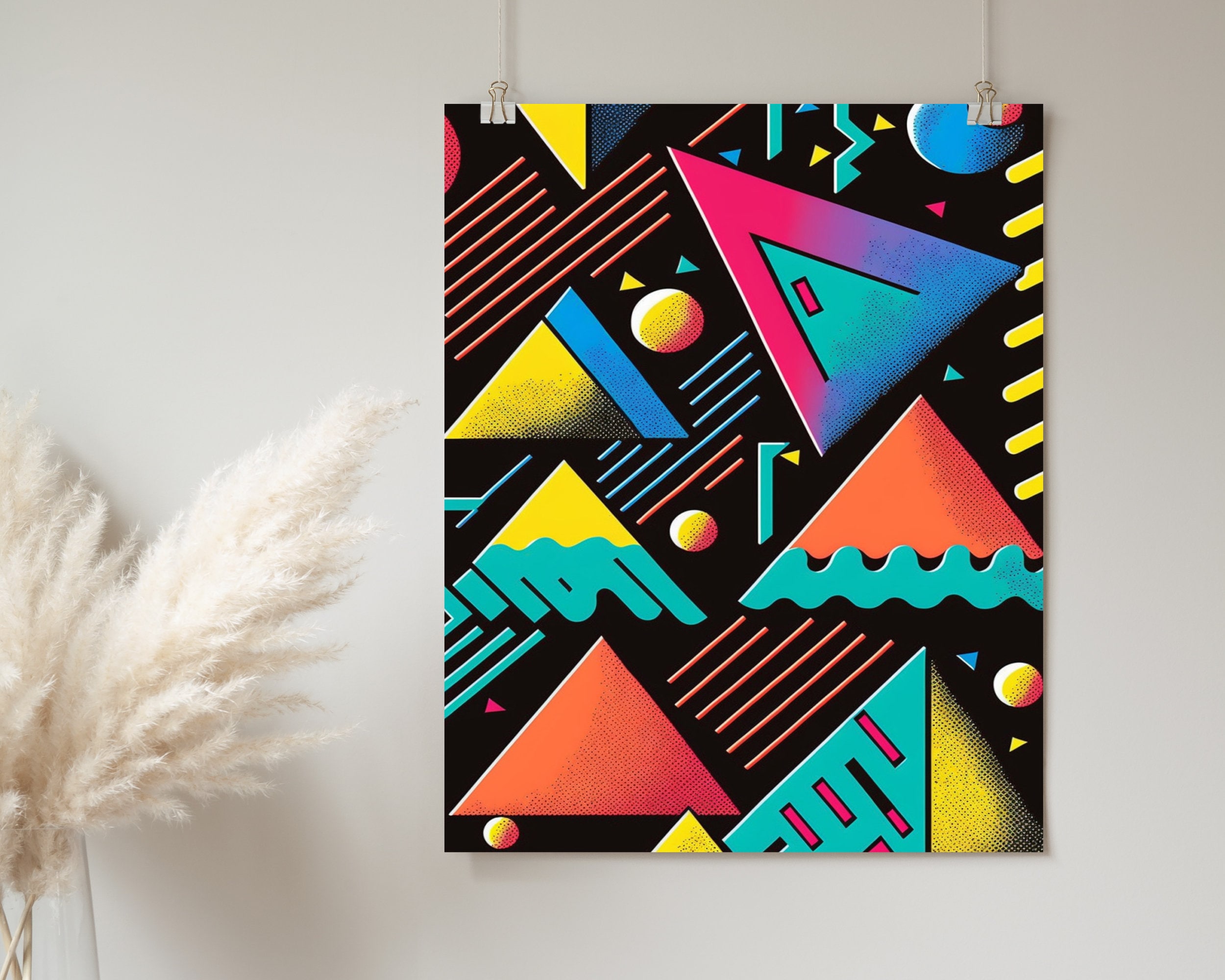 80s Abstract Poster Print | Retro Nostalgia Wall Art | 80s Lover Gift ...