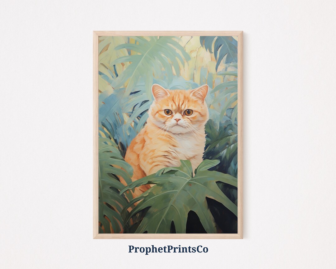 Exotic Calico Cat Art | Cat Lover Gift | British Shorthair Wall Art ...