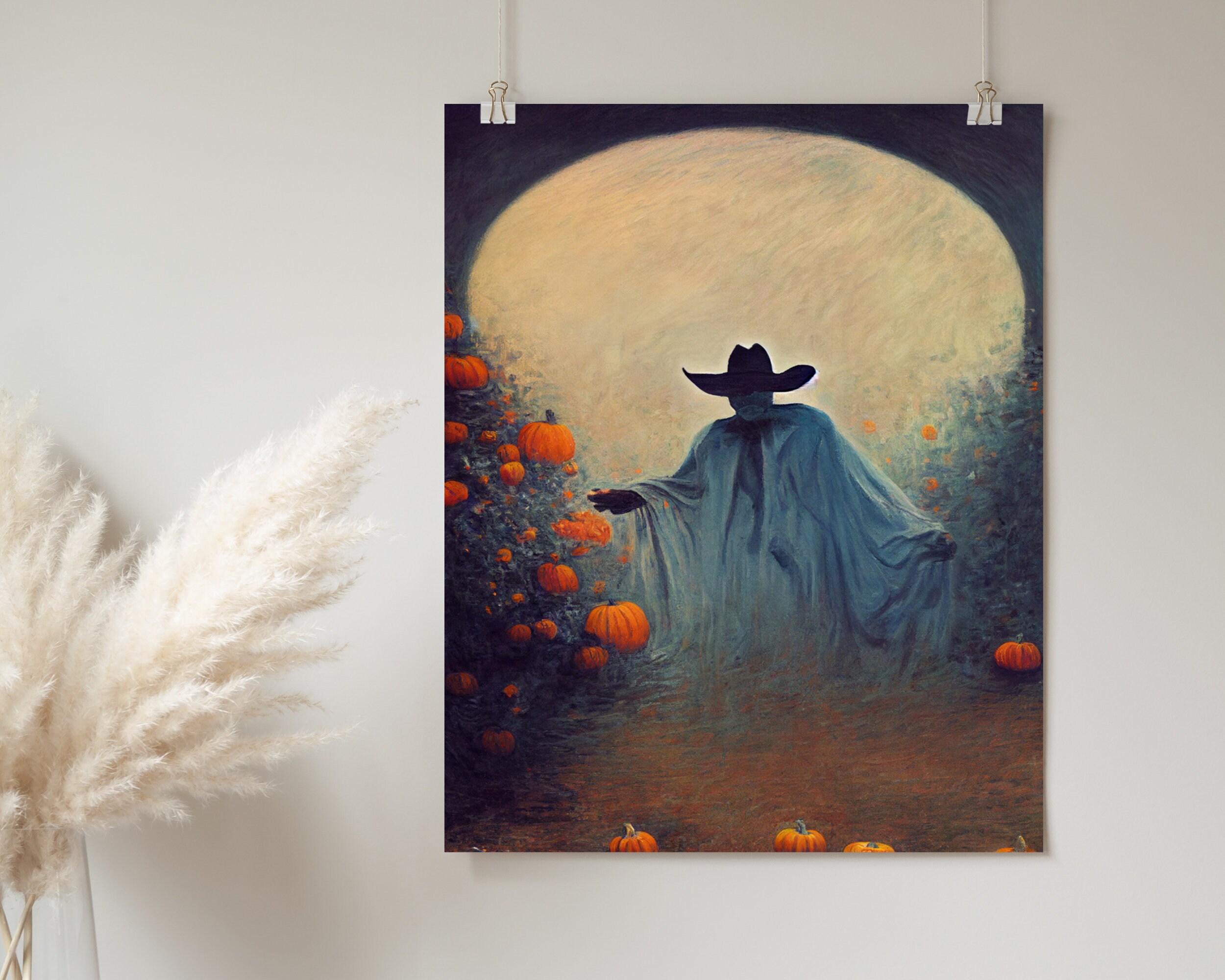 Cowboy Ghost Poster Print | Cute Ghost Wall Art | Ghost Halloween Gift ...