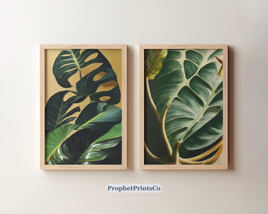 SET OF 2 Vintage Botanical Poster Prints | Botanical Wall Art | Hippie ...