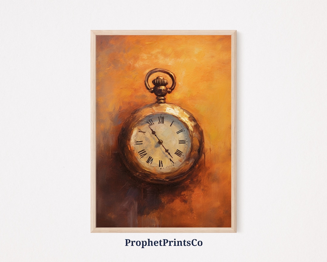 Soft Tonal Stopwatch Oil Painting | Cool Clock Wall Art | Original ...