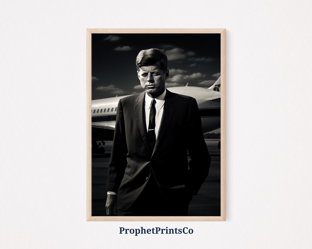 JFK Portrait Print Poster President JFK Artwork Kennedy Canvas Painting ...