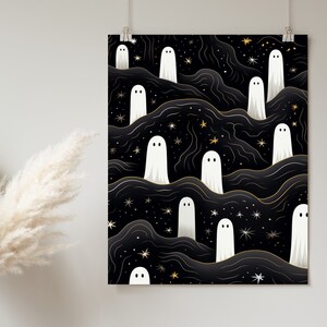 Minimal Ghost Print | Aesthetic Printable Halloween Poster | Halloween ...