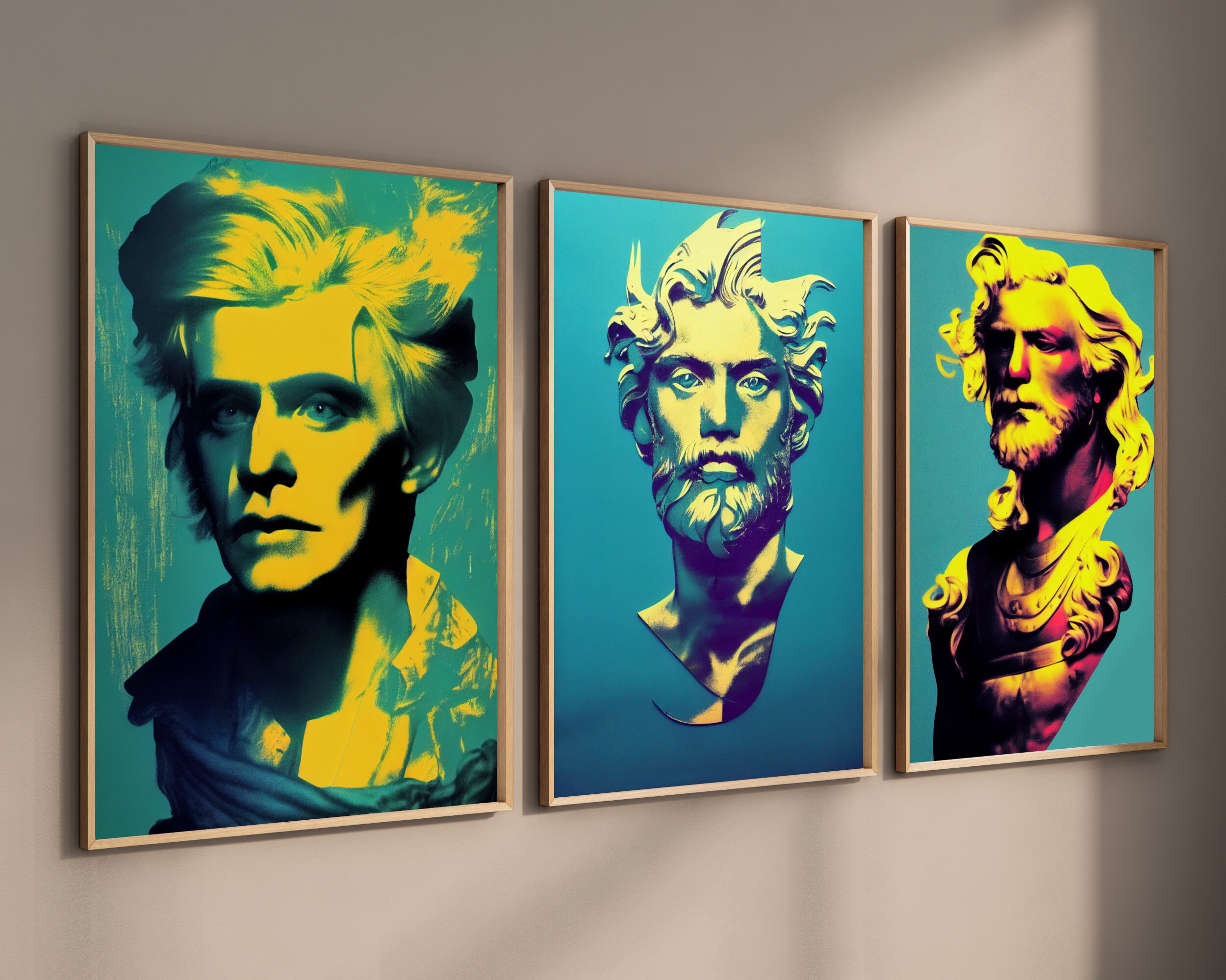 SET OF 3 Greek God Poster Prints Greek Mythology Wall Art Zeus Lover ...