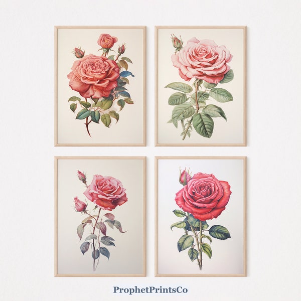 Botanical Rose Print - Etsy