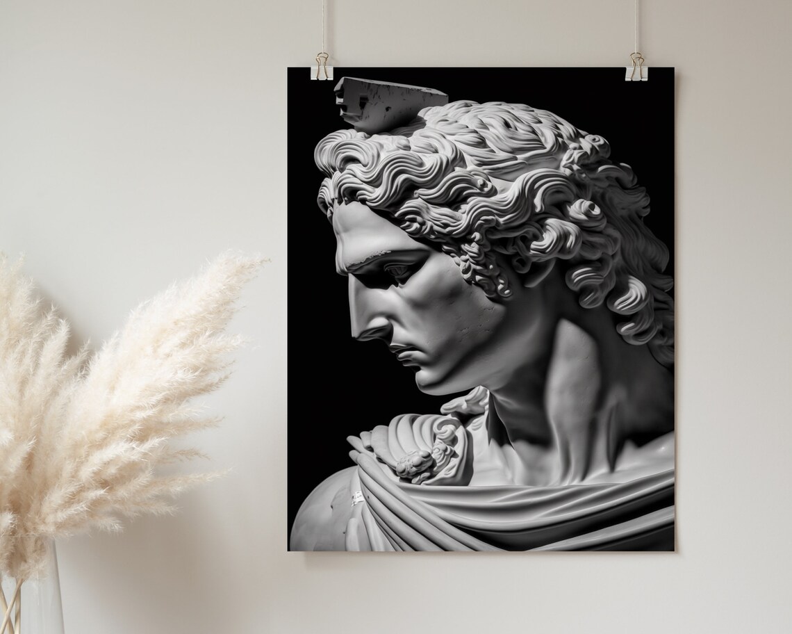 Monochrome Alexander the Great Poster Print | Ancient Greek Wall Art ...