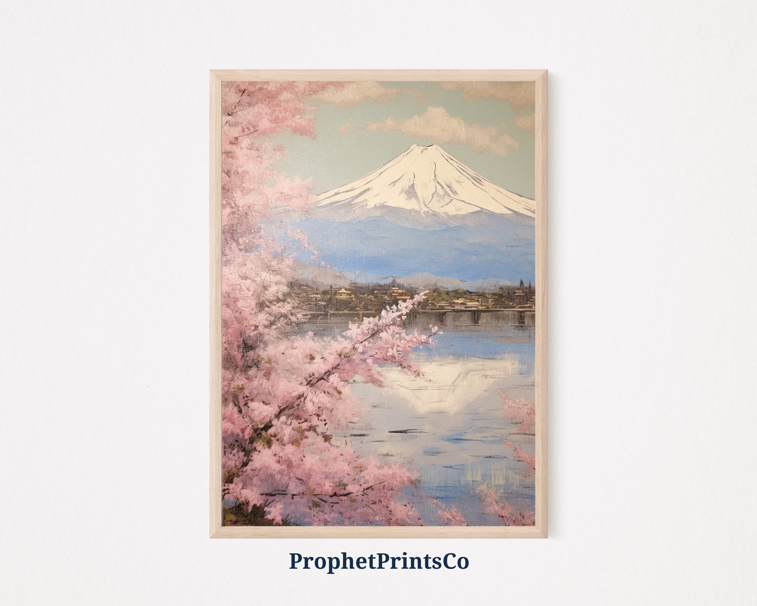 Soft Tonal Mount Fuji Oil Painting | Japanese Wall Art | Fuji Poster ...