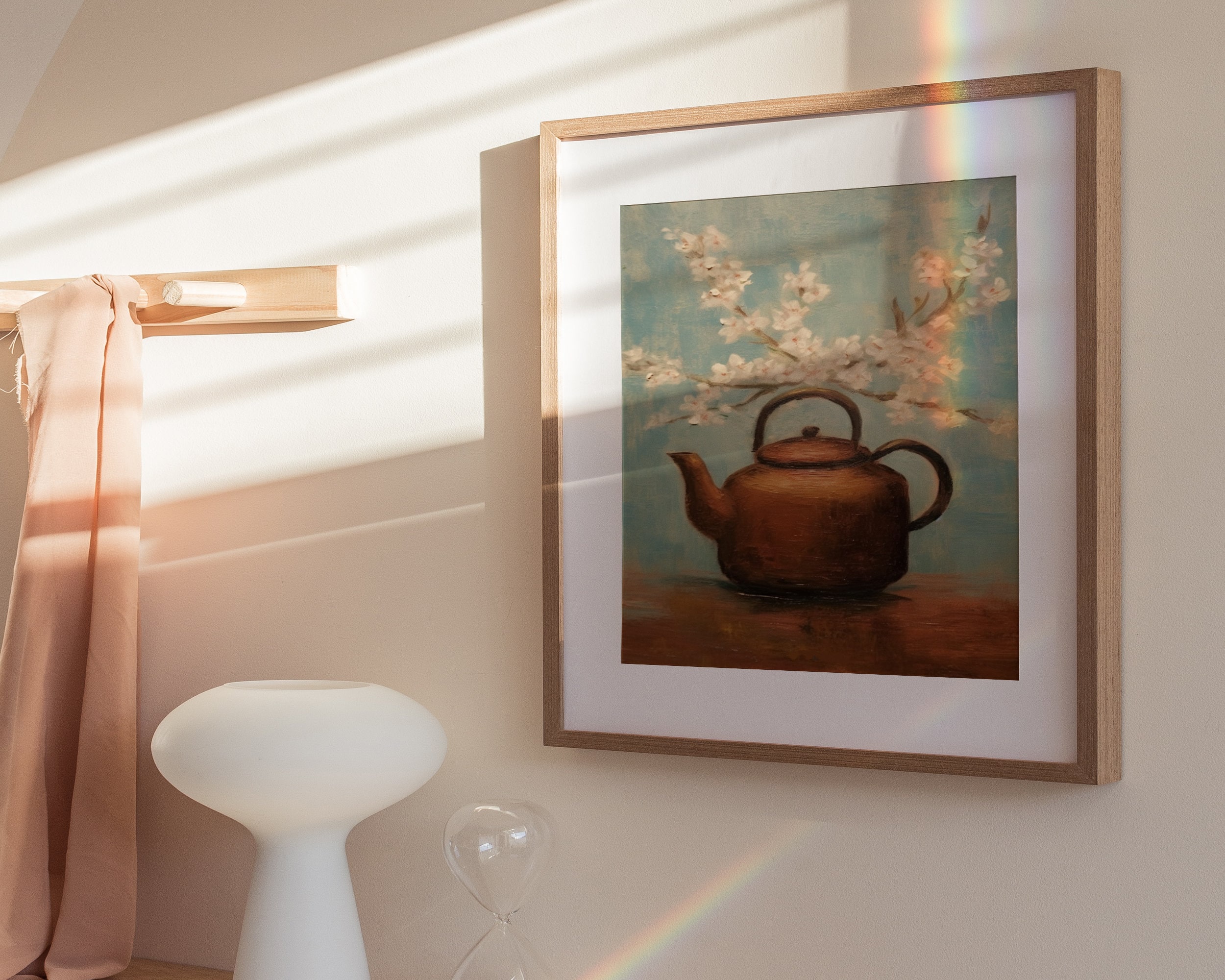 Japanese Tea Pot Painting Print | Soft Tonal Wall Art | Kitchen Art ...