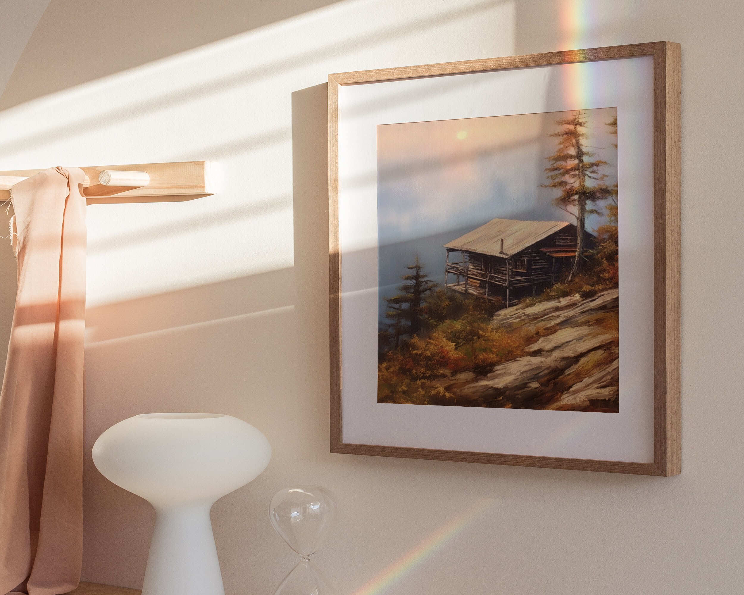 Soft Tonal Log Cabin Oil Painting | Rustic Wall Art | Old Log Cabin ...