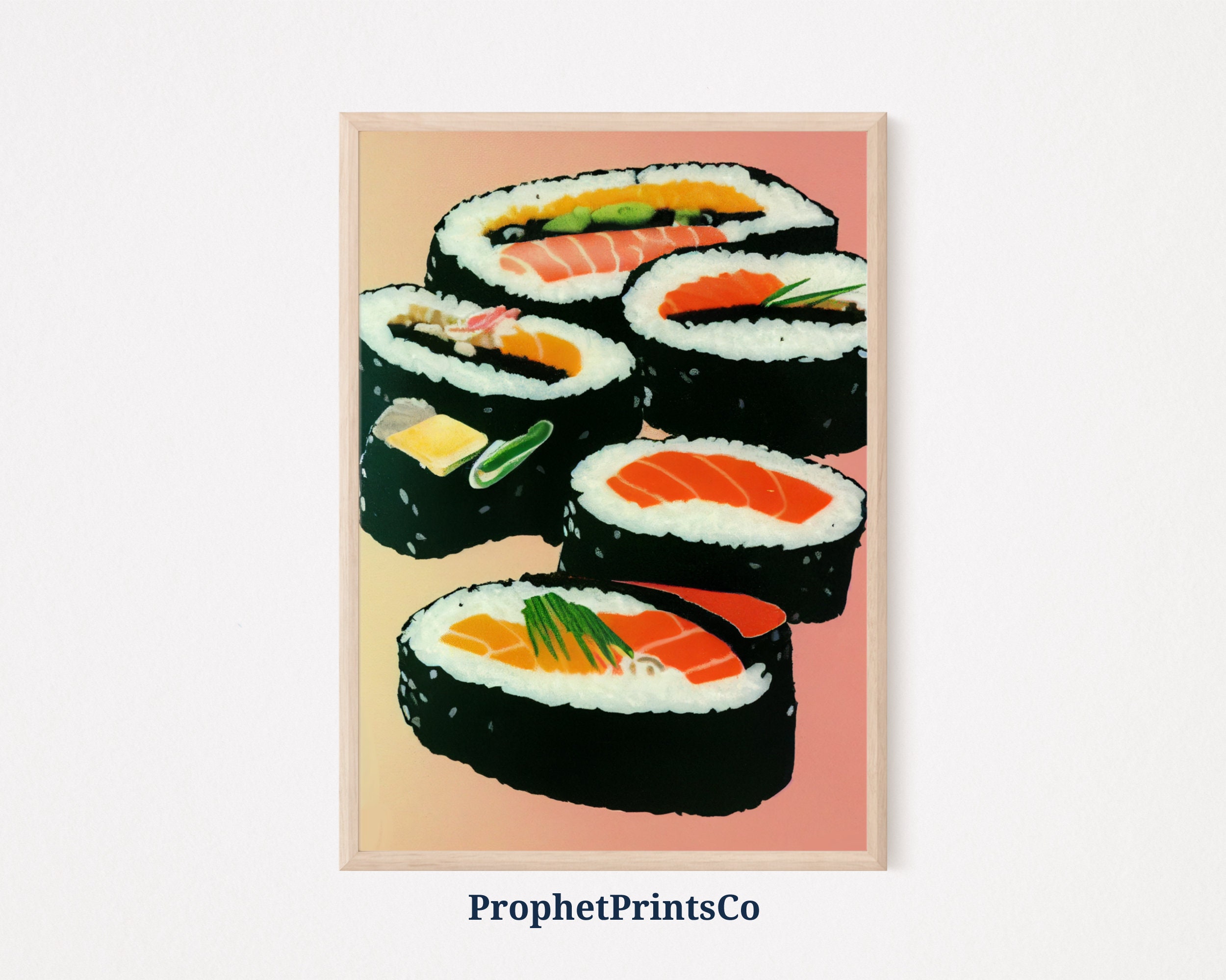 DIGITIAL DOWNLOAD Sushi Pop Art Poster Print | Kitchen Wall Art | Sushi ...