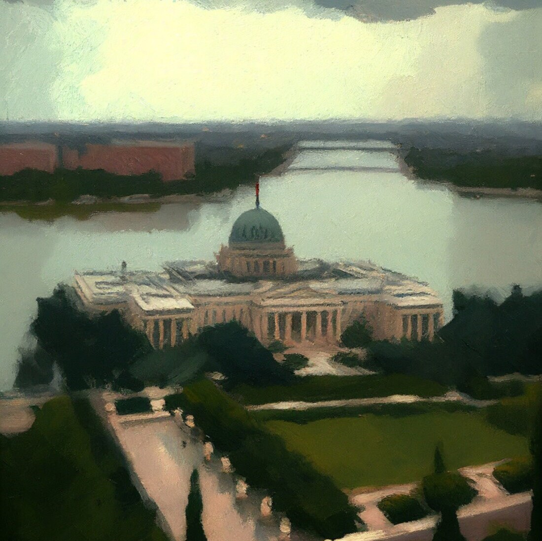 Washington DC Oil Painting Print | Travel Wall Art | Washington DC Art ...