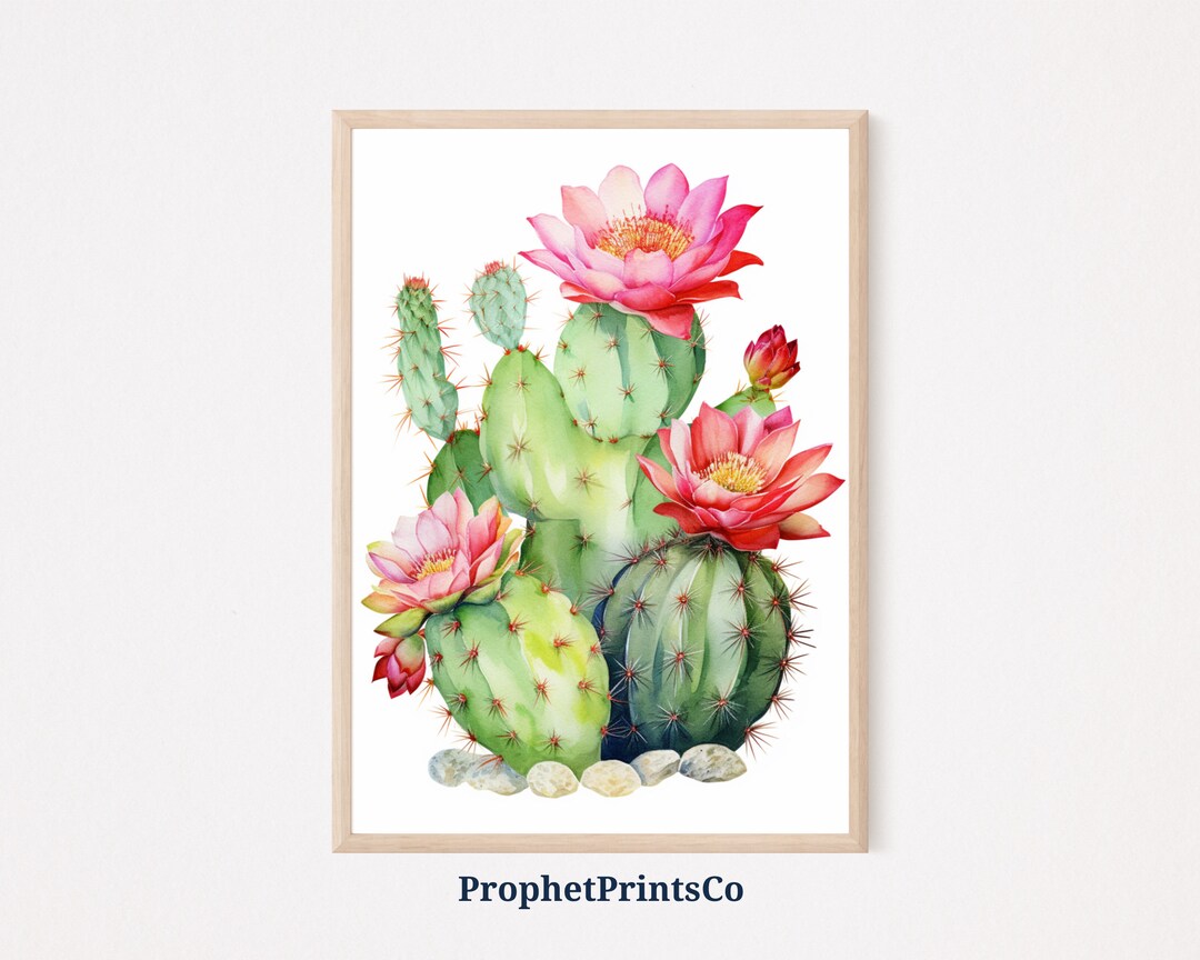 Watercolor Cactus Print | Plant Poster | Southwestern Green Art ...